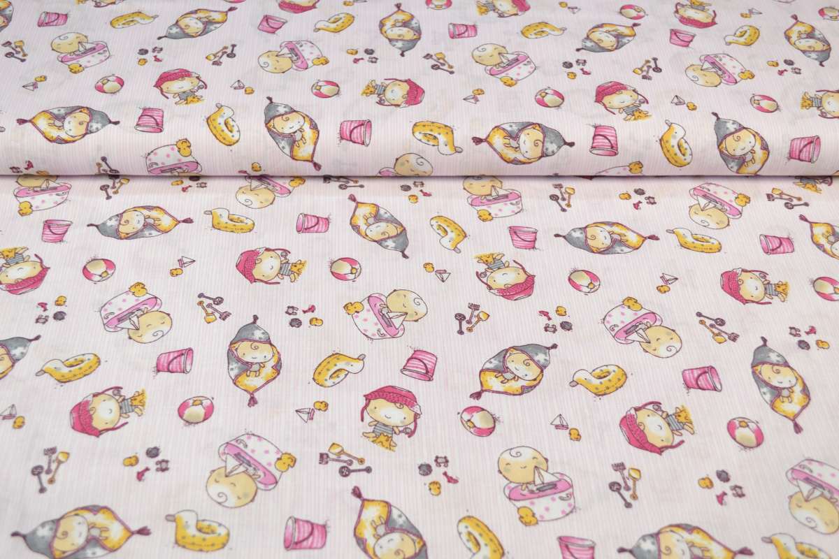 Baumwollstoff Baby, rosa | Patchworkstoffe | Stoffe Schulz