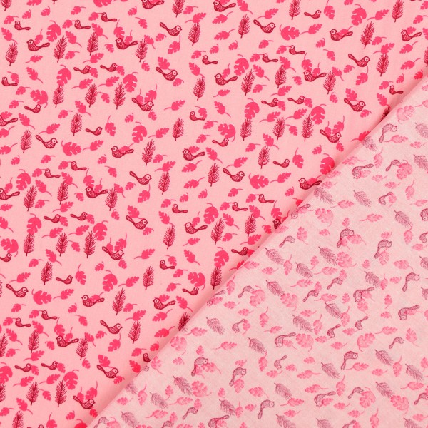 Baumwollstoff Popeline Frühling, rosa | Patchworkstoffe | Stoffe Schulz